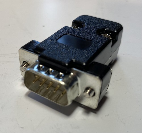 DB9 9 PIN D SUB MALE MINIATURE PLUG CONNECTOR WITH BLACK COVER for PC ...