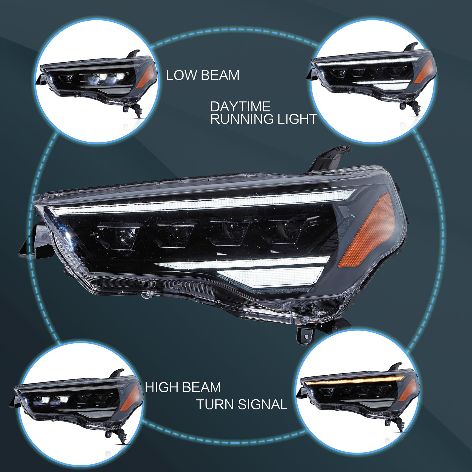 VLAND LED Headlights For Toyota 4Runner 2014-2024 w/Sequential ...