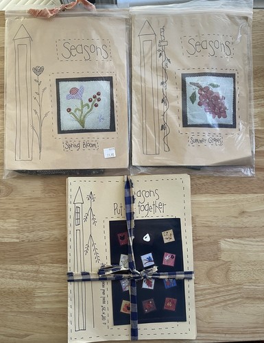 Seasons 59”x75” Wool & Wool felt Quilt Patterns Set JoAnn Mullaly 2003 ...