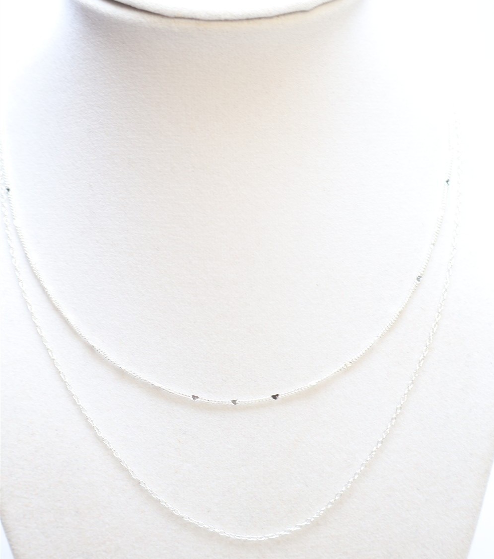 IBB .925 Sterling Silver Dual Chain 18" Necklace 1.8 grams $32 New | eBay