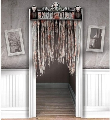 Halloween Spooky Hollow Keep Out Doorway Curtain | eBay UK