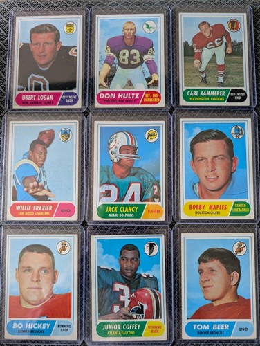 1968 Topps Football 9 Card Lot Very Good | eBay