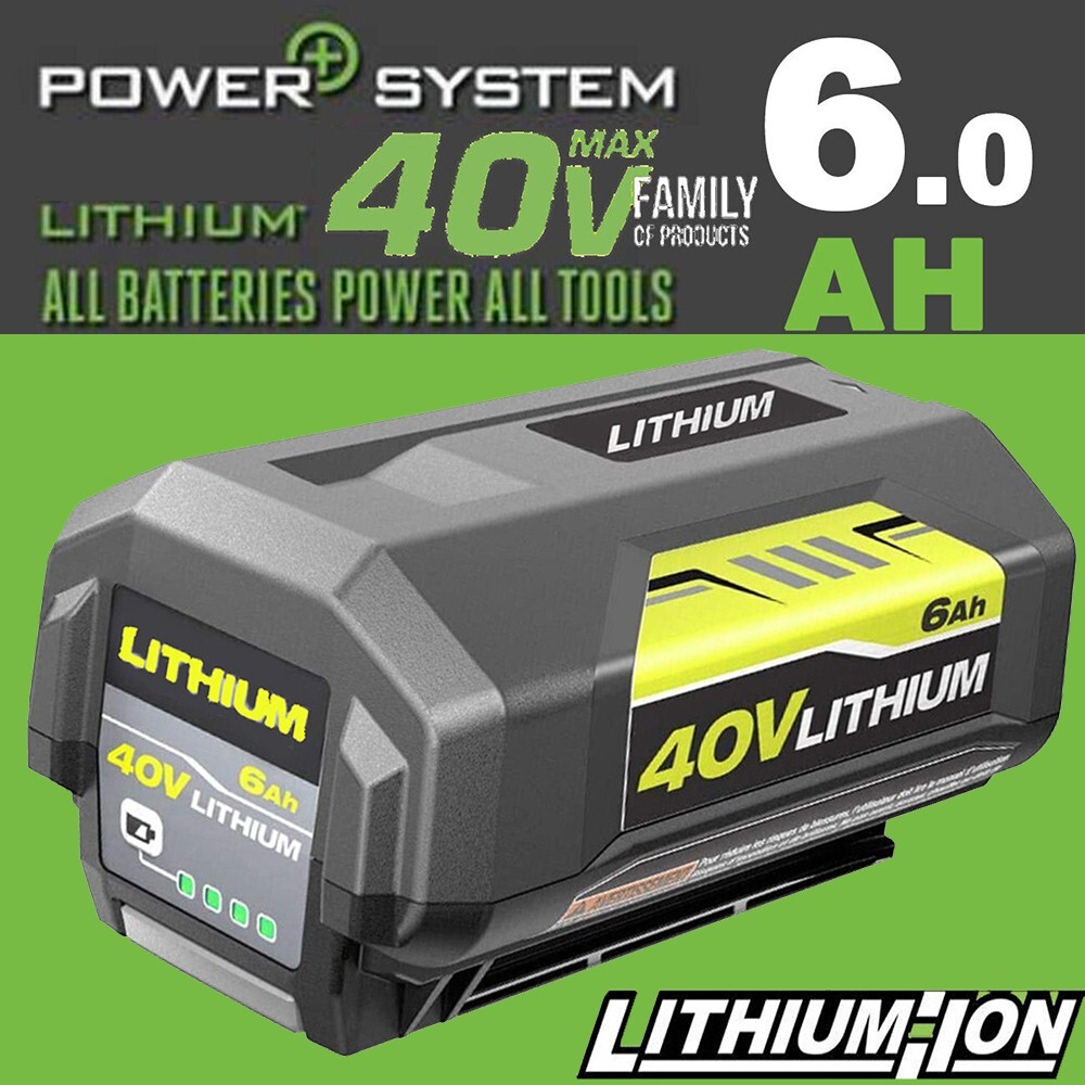 For RYOBI 40V 6.0Ah OP40401 Compact Li-LON Battery High Capacity ...