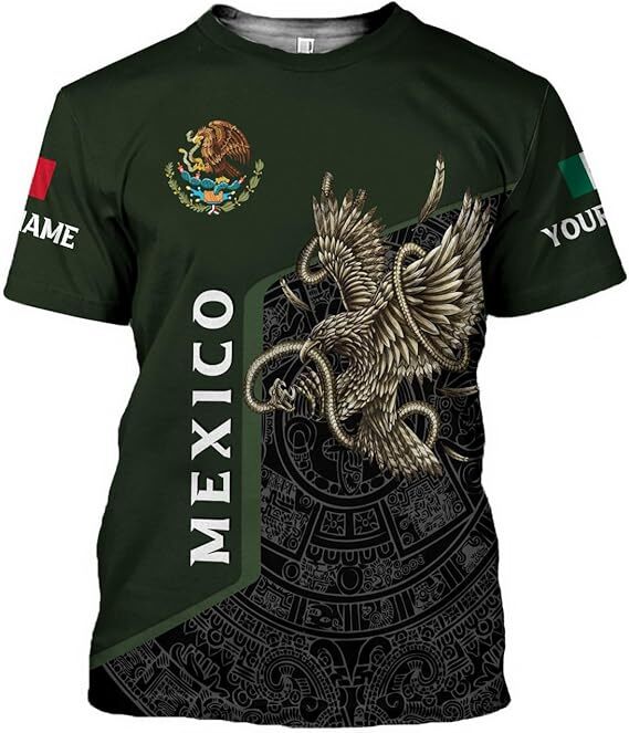 Custom Mexico Shirts for Men Mexican Shirts 3D Mexican Flag T-Shirt ...