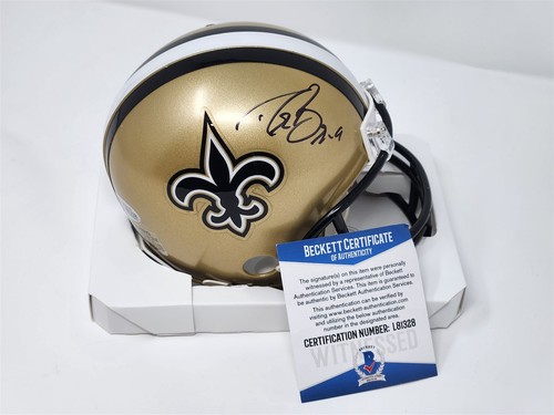 DREW BREES signed SAINTS mini helmet BECKETT COA | eBay