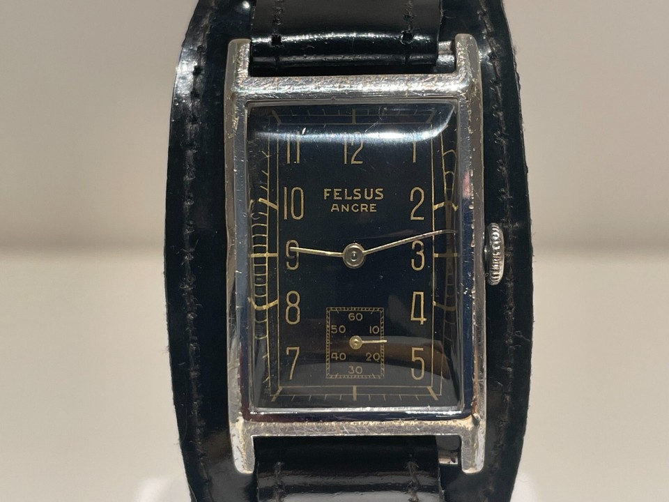 VINTAGE RARE WW2 MILITARY RECTANGULAR TANK MEN'S SWISS WATCH "FELSUS"/BLACK DIAL | eBay