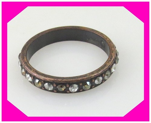 BRIGHTON CRYSTAL PALACE Copper Antique Stackable Band RING Size 9 ...