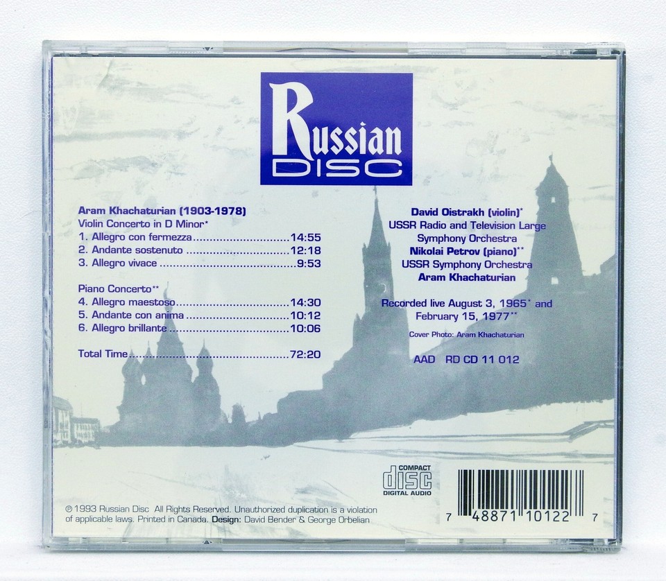OITRAKH, PETROV - KHATCHATURIAN violin cto, piano cto - RUSSIAN DISC CD NM | eBay