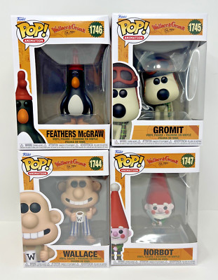 FUNKO POP! WALLACE AND GROMIT Feathers McGraw Norbot Complete Set W ...