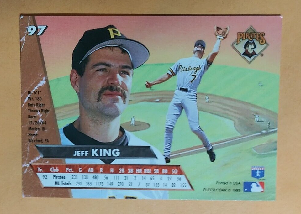 1993 Fleer Ultra Baseball Card Jeff King Pirates #97 | eBay