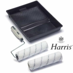 Harris 9" Paint Roller Set Complete Decorating Kit With 2 Sleeves Tray ...