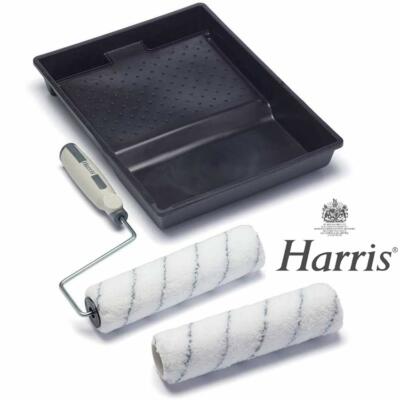 Harris 9" Paint Roller Set Complete Decorating Kit With 2 Sleeves Tray ...