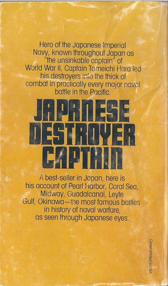 Japanese Destroyer Captain by Capt. Tameichi Hara | eBay
