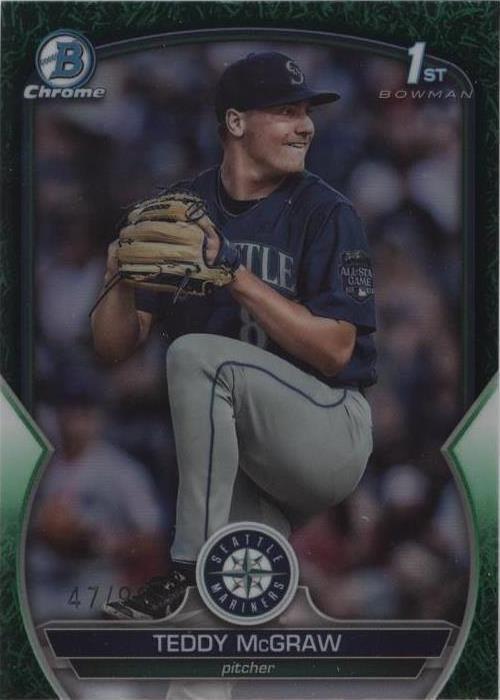 2023 Bowman Draft - Chrome Teddy McGraw #BDC-73 Green Grass Refractor ...