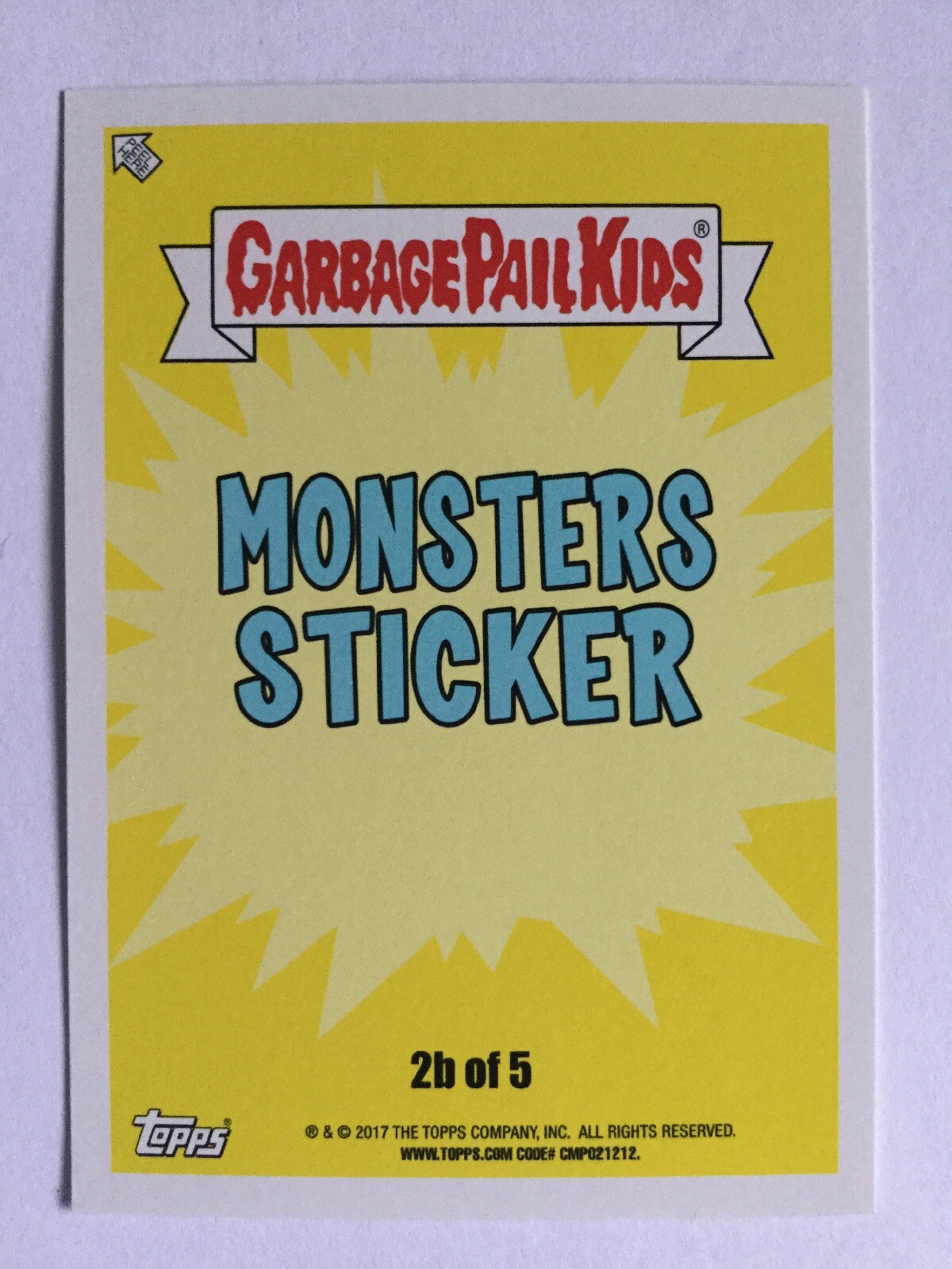 Garbage Pail Kids Topps 2017 Adam-Geddon Sticker Monster 2b Charred ...