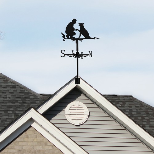 Weather Vane Heavy-Duty Metal Dog Wind Direction Decorative Creative ...