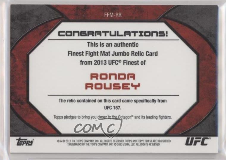 2013 Topps Finest UFC - Fight Mat Jumbo Relic Ronda Rousey #FFM-RR Blue ...