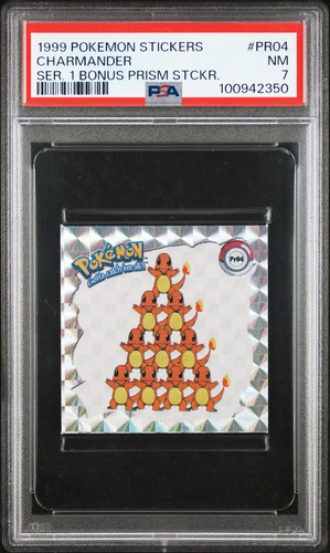 1999 POKEMON STICKERS SERIES 1 BONUS PRISM STICKERS #PR04 CHARMANDER ...