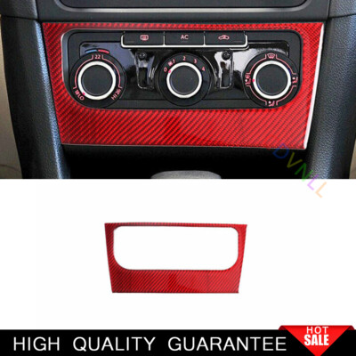For VW Golf MK6 2010-2013 Red Real Carbon Fiber Central Console AC ...