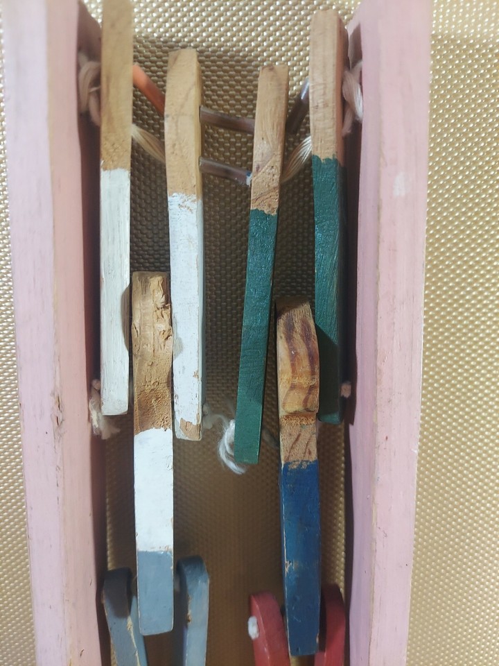 Vintage Wooden Toy Squeeze Flip Trapeze Double Acrobat Gymnast Toy | eBay