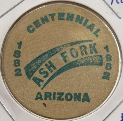 1982 Ash Fork, AZ Centennial Wooden Nickel - #2 Token Arizona | eBay