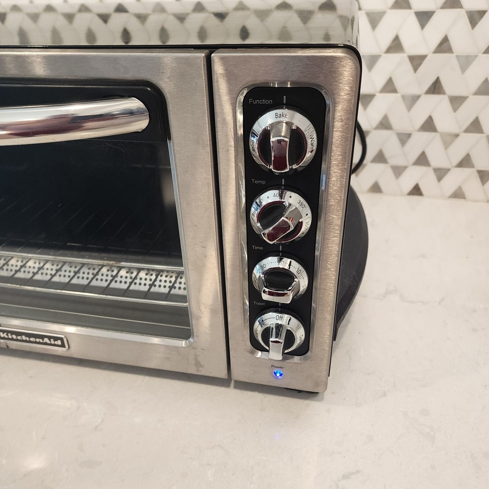 KitchenAid KCO222OB Compact 12" Silver Black Stainless Steel Toaster ...