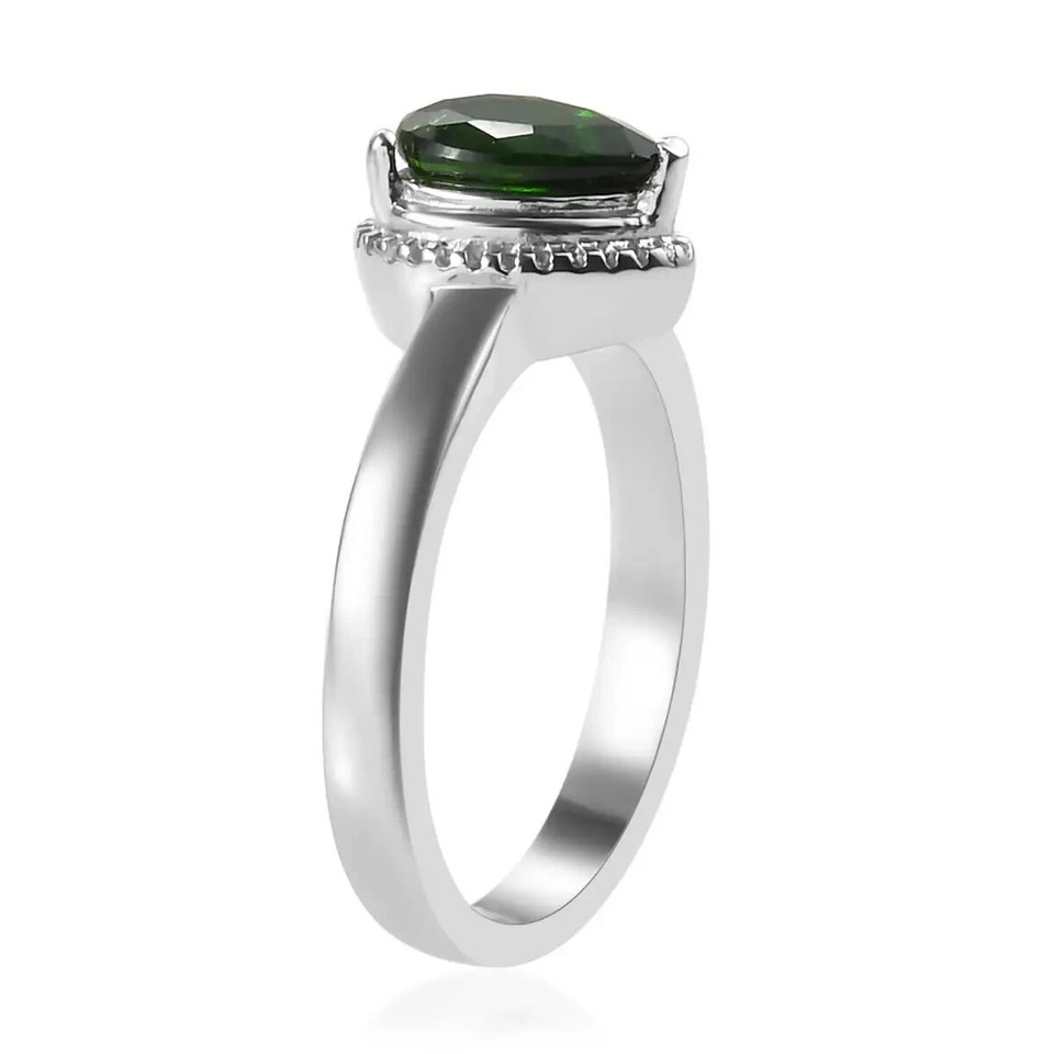 Chrome Diopside Solitaire Ring in Stainless Steel 1.00 ctw | eBay