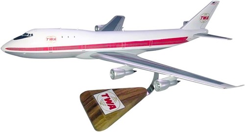 TWA Trans World Airlines Boeing 747-200 Globe Desk Top Model 1/144 SC ...