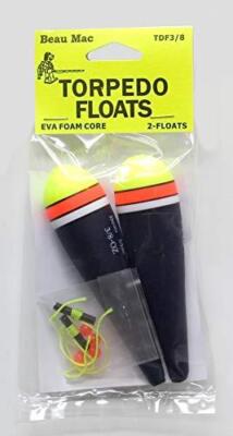 Package Of 2 Beau Mac Bobber 3/8 oz Torpedo Floats EVA Foam Core | eBay