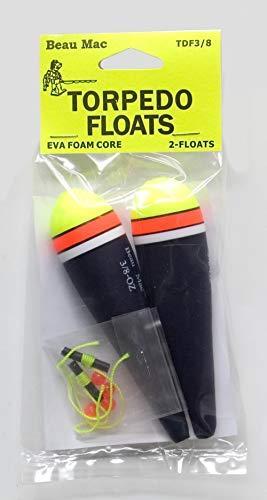 Package Of 2 Beau Mac Bobber 3/8 oz Torpedo Floats EVA Foam Core | eBay