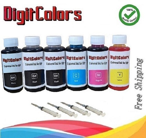 4-Color Bulk Ink Refill Kit for HP Inkjet Printer Cartridges 600ml ...