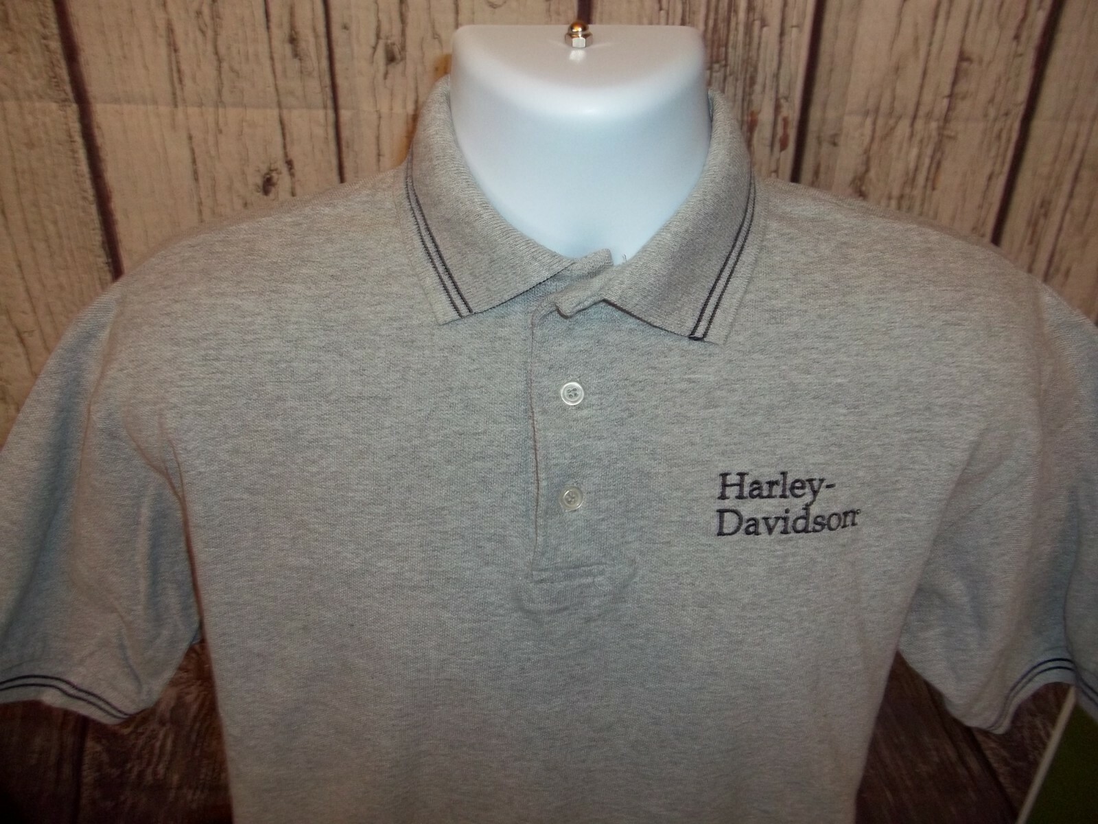 Harley Davidson Mens Motorcycle Polo Shirt, Gray/Grey… - Gem