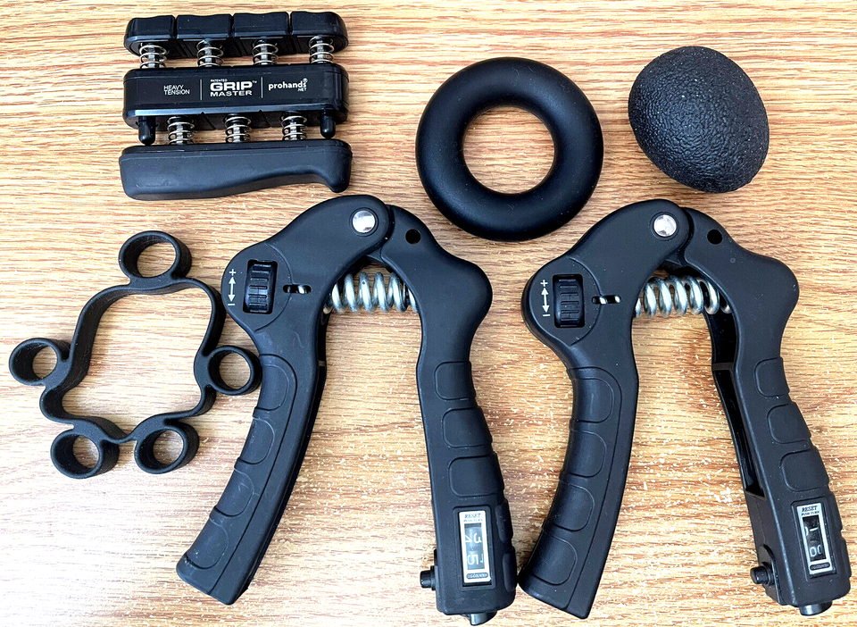 Hand Grip Strengthener Set Strength Gripper Finger Exerciser Fitness ...