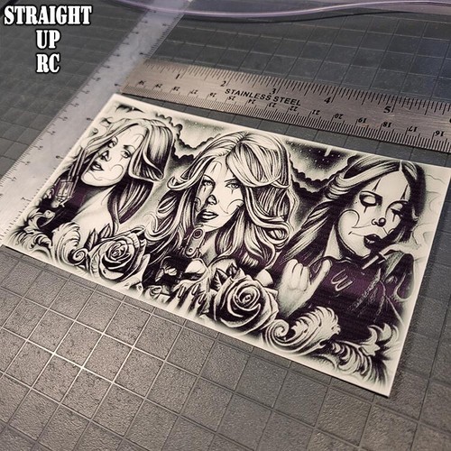 Custom Waterslide Decal - RC Lowrider "Airbrush Mural" Style "Chicana ...
