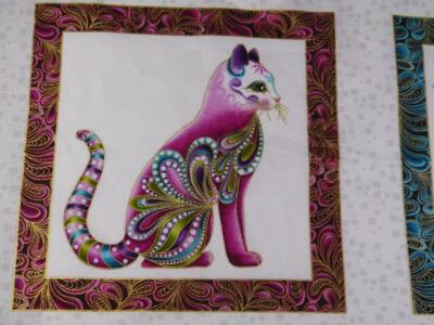 Cat Ladies Unite Metallic Gold Etched Cat Portraits, Per 11" by 44" (3 ...