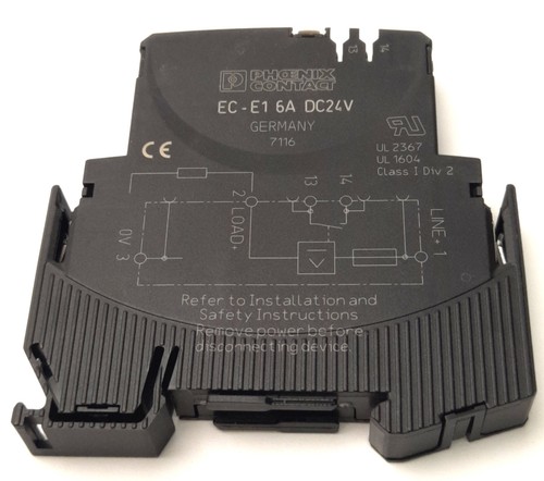 Phoenix Contact EC-E1 6A DC24V Electronic Circuit Breaker Signal & NO ...