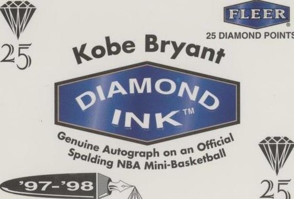 1997-98 Fleer - Diamond Ink Exchange Program 25 Points Kobe Bryant for ...