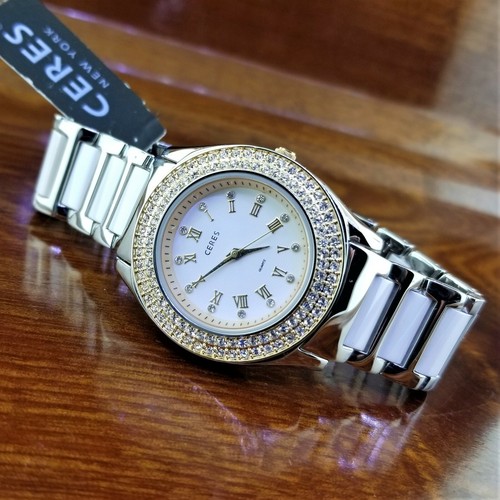 CERES Swarovski Crystal Accented Ceramic & Steel Watch | eBay