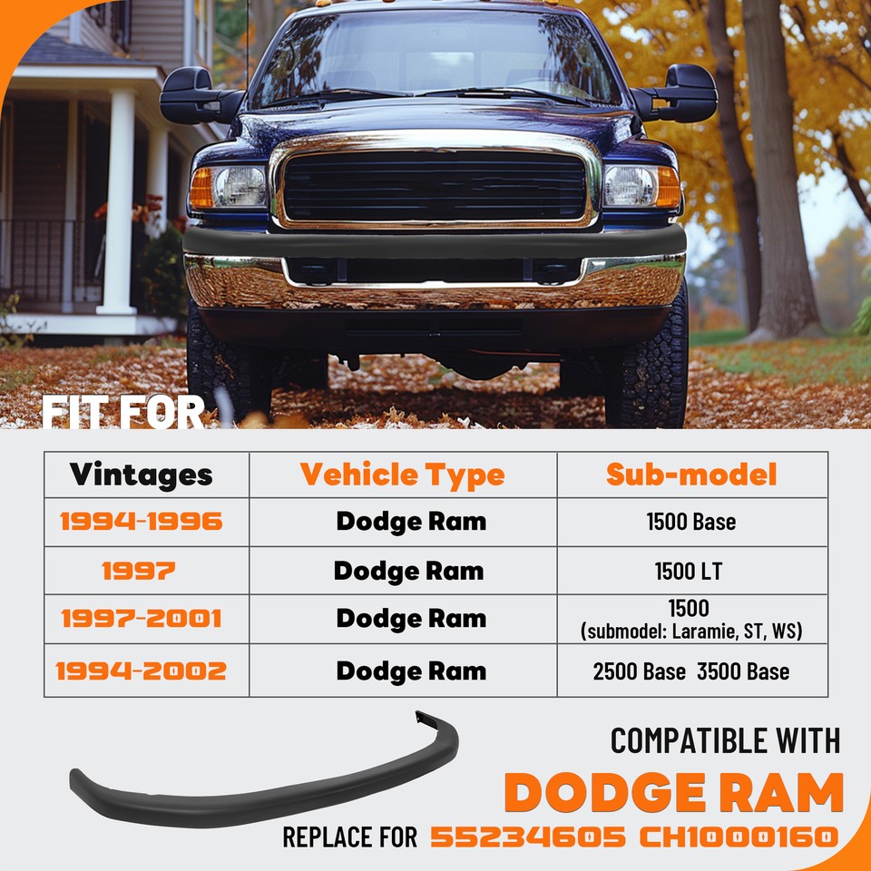 Front Upper Bumper Fascia Cover For Dodge Ram 1500 1994-01/ Ram 2500 ...