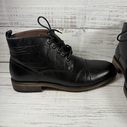 PERRY ELLIS Men's Black MANNING Designer Boots Size 11 Wide | eBay