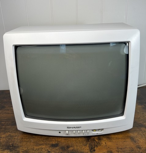 Vintage Sharp 13N-M150B 13" CRT TV Gaming Television White (WORKS) | eBay