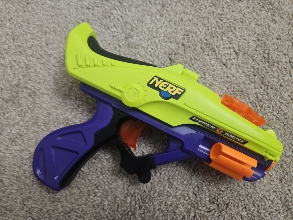 Nerf Hyper Sight Soft Dart Blaster Gun Toy Lock N Load Vintage 1997 ...