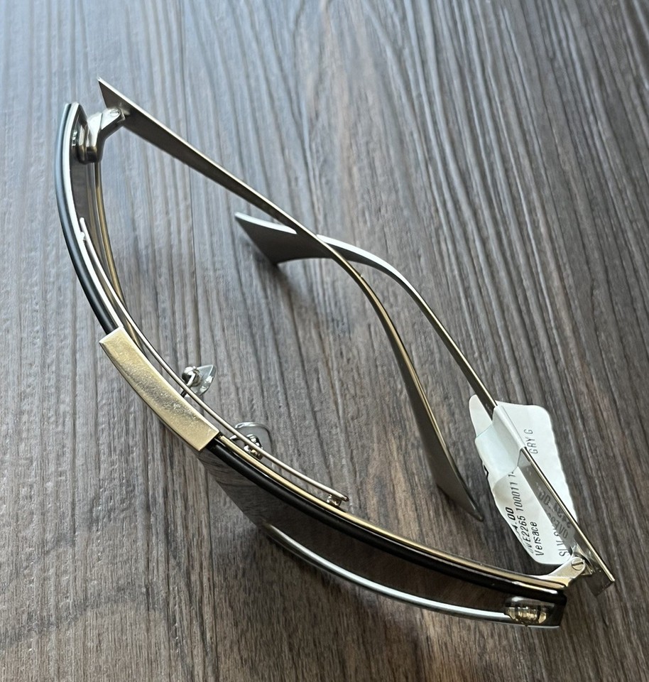 Versace VE 2265 100011 Silver Metal Shield Sunglasses Grey Gradient ...