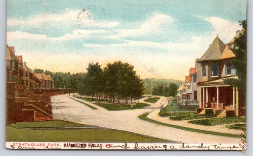 Rumford Falls Maine~Strathglass Park~Houses Along Center~1906 Postcard ...