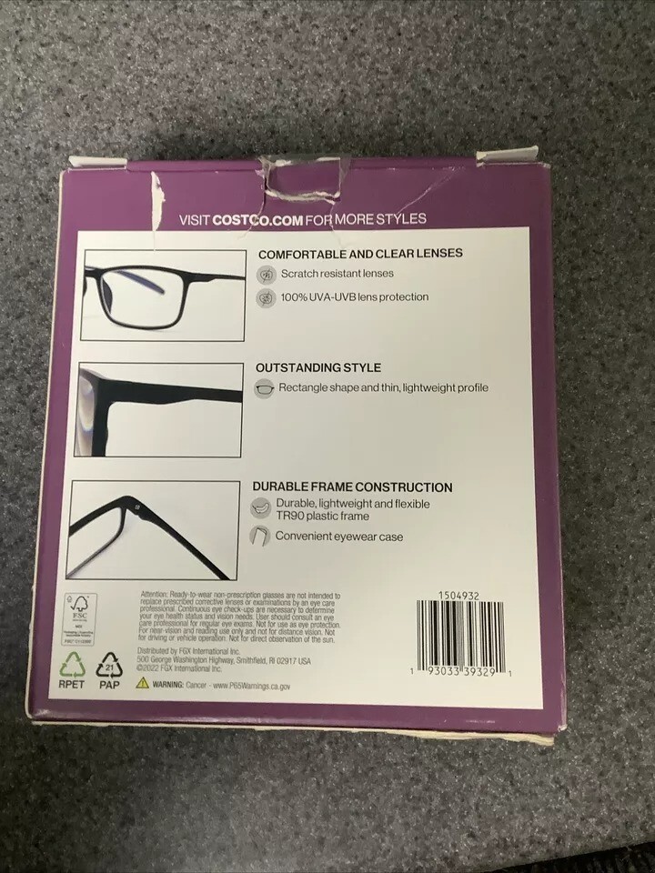 Foster Grant Design Optics Classic Reading Glasses 3 Pack +1.50 Open ...