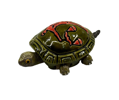 Vintage Ceramic Wiggly Green Turtle Collectible Libra Zodiac Sign LEPS ...