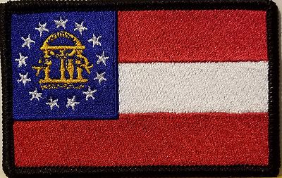 GEORGIA STATE Flag Patch With Hook Adhesive Fastener Morale Emblem ...