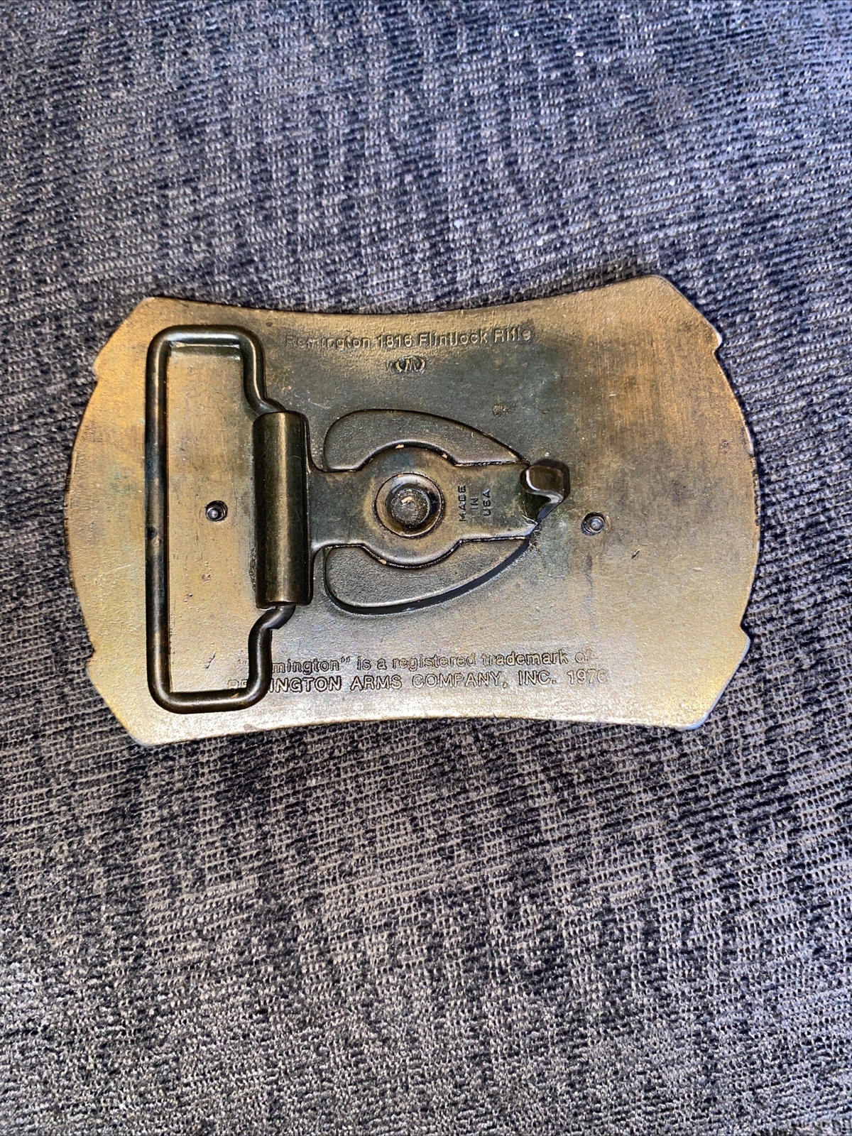 Vintage Remington 1816 Flintlock Rifle Belt Buckle - Gem