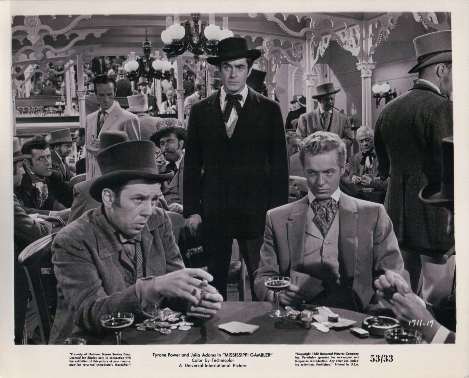 Vintage 8x10 Photo Tyrone Power in The Mississippi Gambler (1953 film ...