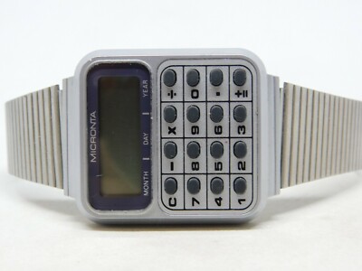 Vintage Micronta Calculator LCD Quartz Digital Unisex Watch New Battery ...